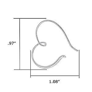 Boma Jewelry Sterling Silver Polished Heart Pull Through Hoop Earrings