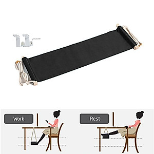 Auoinge Foot Hammock Under Desk FootRest | Adjustable Office Foot Rest Under Desk | Portable Desk Foot Hammock with Headphone Holder