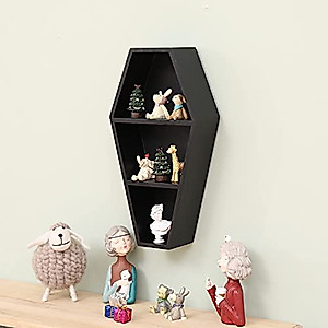 U/D Coffin Shelf Coffin Bookshelf Gothic Room Decor Floating Shelves Witchy Gifts for Halloween,Grunge Room Decor,Skull Wall Decor