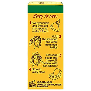 Garnier Whole Blends Honey Treasures Restoring Shampoo Bar for Dry, Damaged Hair, Zero Plastic Packaging, Free of Preservatives, Silicones, Soap, & Dyes, with Sustainably Sourced Honey & Beeswax, 2 Oz