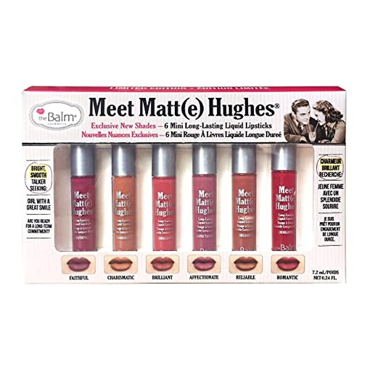 theBalm Meet Matt(e) Hughes 6 Mini Long-Lasting Liquid Lipsticks, Volume 2,0.04 Fl Oz (Pack of 6)