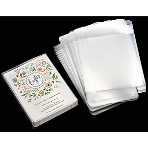 Yesland 60 Pack Clear Box for Greeting Cards, 6 x 4.75 x 1 Inch Rectangle Plastic Photo Storage Box Cases Fits A2 Size Cards Envelopes for Stationery Organizer, Small Business Supplies