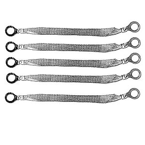 8" x 1/2" Braided Ground Straps (1/2" Ring to 1/2" Ring)-5pcs | Made in USA