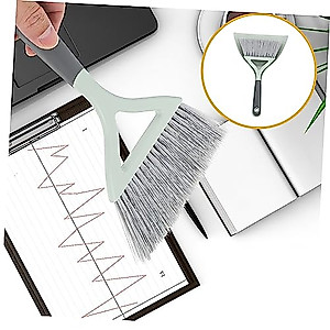 FOYTOKI 1 Set Broom Dustpan Desktop Cleaning Supplies Kitchen Desktop Dustpan Cage Cleaner Desktop Cleaning Broom Mini Broom Keyboard Mini Dustpan Mini Garbage Container Plastic Green