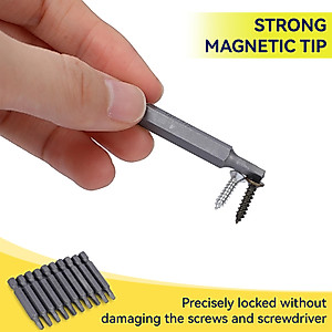 10PCS SQ2 Square Drive Bits 1/4-Inch Shank Long Magnetic Square Head Screwdriver Bit Set 2 Inch/50 mm S2 Steel Square Drill Bits for Repair Furniture, Square Screwdriver Bits