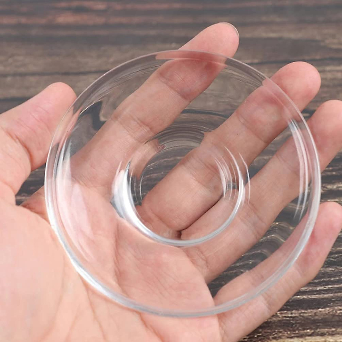 TOPBATHY 4Pcs Glass Saucers Tea Plates Clear Snack Plate Restaurant Dessert Plate Food Serving Dish for Coffee Tea Cups Snacks Fruits 8.5x8.5cm