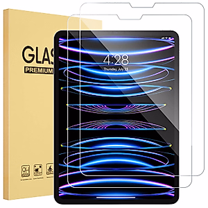 Soke for iPad Pro 12.9 Screen Protector [2 Pack](12.9 Inch, 2022 6th Generation & 2021 5th Gen & 2020 4th Gen &2018 3rd Gen) Tempered Glass Film Anti- Scratch for Apple iPad Pro 12.9"