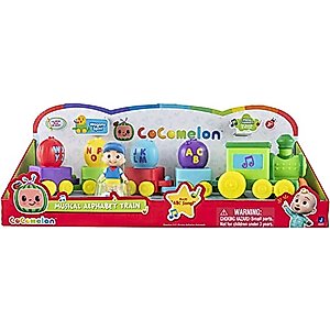 CoComelon Musical Alphabet Train with JJ-Features Alphabet Train with Music,Sounds & Phrases-4 Alphabet Wagons,1 JJ Conductor Figure-Plays Clips of ‘ABC Song’-Toys for Kids and Preschoolers