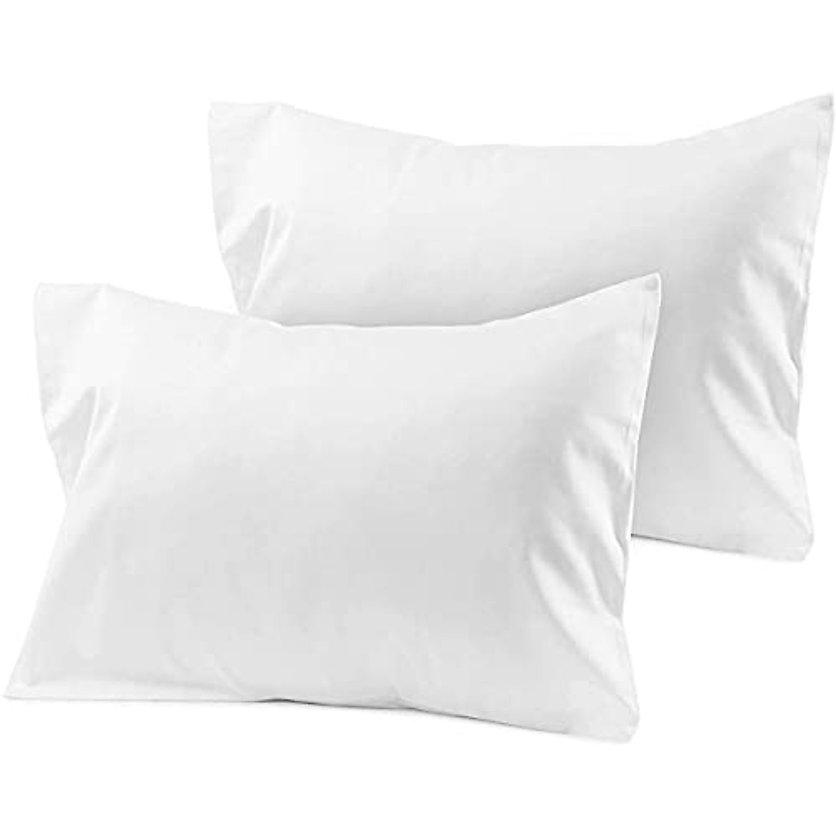 Travel Pillow Case 12x16 Size Set of 2 Envelope Closure Toddler Pillowcase 600 Thread Count 100% Soft Egyptian Cotton Travel Pillow Covers 12 x 16, White Solid
