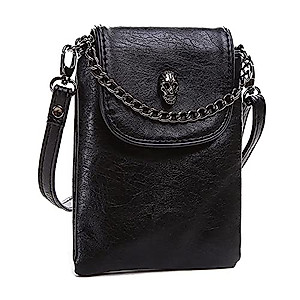 WITERY Small Crossbody Cell Phone Purse Gothic Leather Bag Shoulder Travel Purse