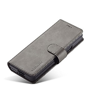Case for Samsung Galaxy Z Fold 5,Luxury PU Leather Anti-Fall Magnetic Flip Folio Card Slots Holder Protective Case Cover Compatible with Samsung Galaxy Z Fold 5(Gray)