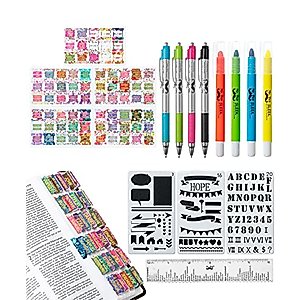 Mr. Pen- Bible Journaling Kit with Bible Highlighters and Pens No Bleed, Bible Tabs, Bible Stencils, Bible Ruler, Bible Markers No Bleed, Bible Journaling Supplies, Bible Study Kit, Christian Gifts