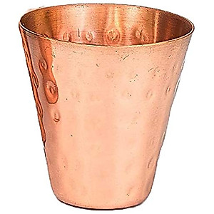 PARIJAT HANDICRAFT Handcrafted Copper Bar Cocktail/Wine Glasses/Shot Glasses Capacity - 2 Ounce. (Hammered, 1)