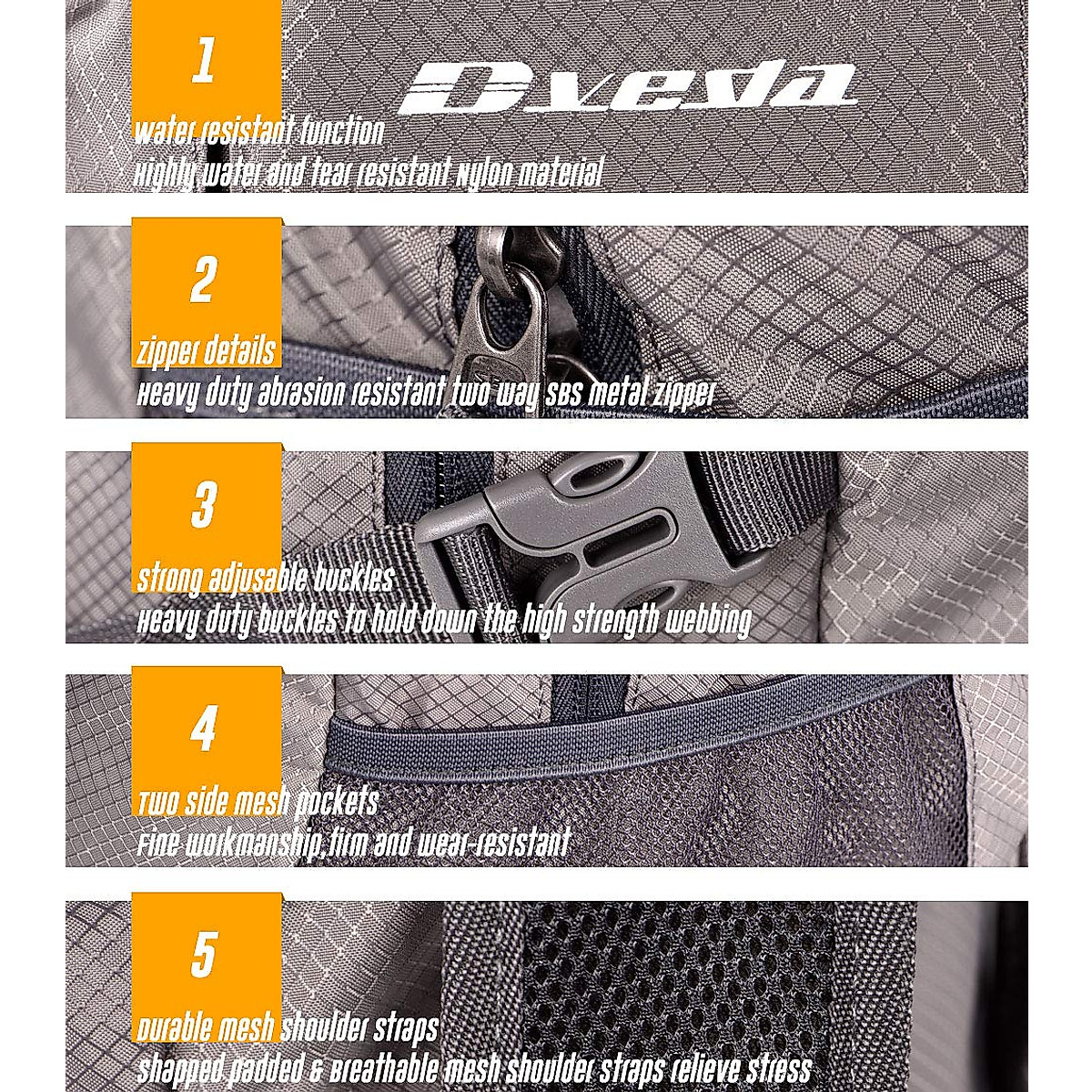 DVEDA 35L Lightweight Packable Backpack Waterproof Durable Hiking Travel Backpack Daypack