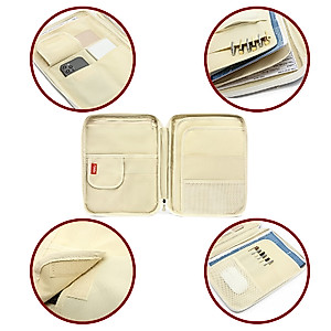 Mygreen Zipper Portfolio Organizer A4 Note Pouch-Waterproof Document Bags/Zipper Binder/Paper Case Khaki and Grey