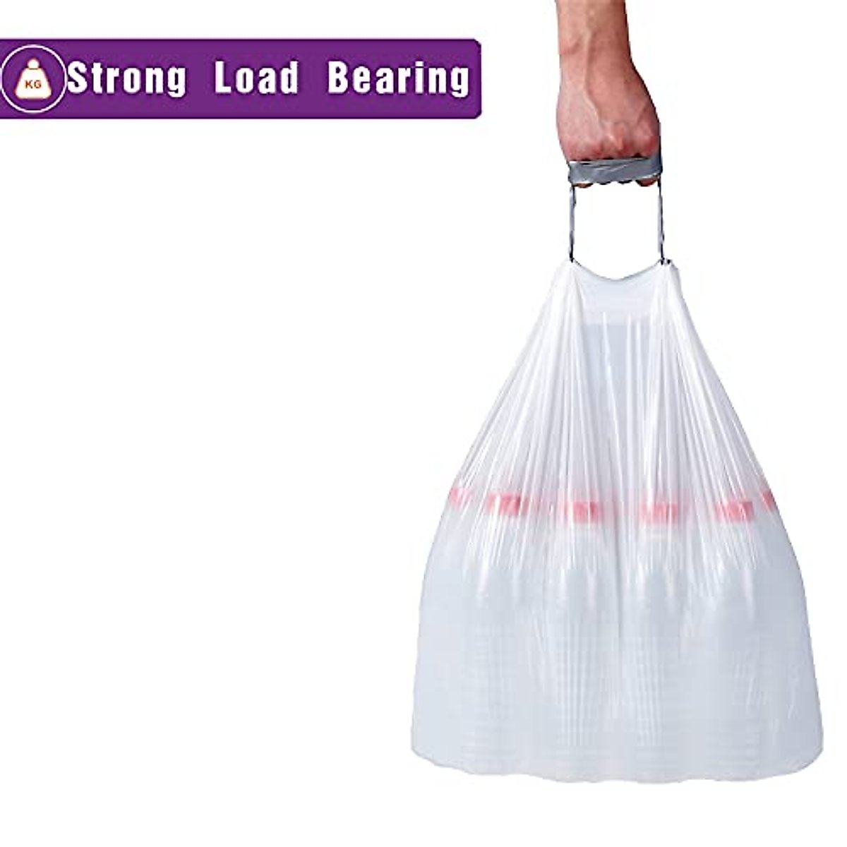 Displayforever Code R Trash Bags Compatible with Code R Custom Fit Drawstring Trash Bags | 200 Count 2.6 Gallon / 10 Liter 1.2 Mil | White Heavy Duty Drawstring Garbage Liners