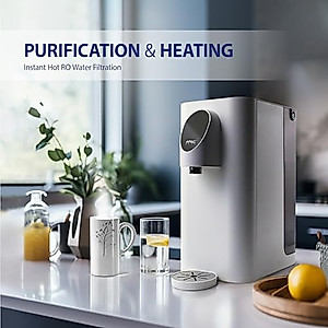 APEC ROCT-Plus Countertop Reverse Osmosis System, Efficient RO Filter 3:1 Pure to Drain, Instant Hot Water ± 2° for Tea, UV Water Filtration