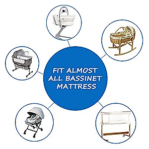 Bassinet Sheet Set 2 Pack Fitted Bassinet Sheets for Baby Boy, Universal Microfiber Soft Cradle Sheets for Oval Rectangle and Hourglass Bassinet Mattress, Grey and Navy