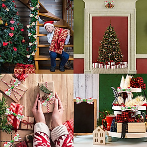 Whaline 12 Yards Christmas Wired Edge Ribbon Xmas Funny Cartoon Character Craft Ribbon Christmas Decorative Fabric Ribbon for Gift Wrapping DIY Floral Arrangement Wreath Bow, 2.5 Inch, 2 Roll