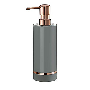 Bathroom Accessories - Set of 4 Includes Decorative Soap Lotion Dispenser, Tumbler, Tissue Box, Tray for Modern Farmhouse Bath Decor Kitchen Countertop Organizer Housewarming Gift - Grey