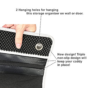 GINIMAX Bedside Caddy - Dorm Room Essentials | Large Size 23"x12" | Under Couch Mattress | Bedside Storage Organizer for TV Remote Control, Mobile Phones, Magazines, Laptops, Glasses