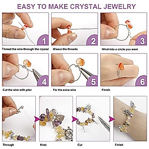 Quefe 2360pcs 48 Colors Crystals Beads for Ring Making Kit, Gemstone Chip Irregular Natural Stone with Jewelry Making Supplies for DIY Craft Necklace Bracelet Earrings