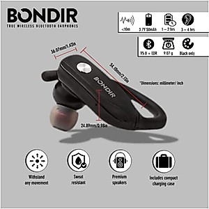 Bondir True Wireless Bluetooth Earphones (Black)