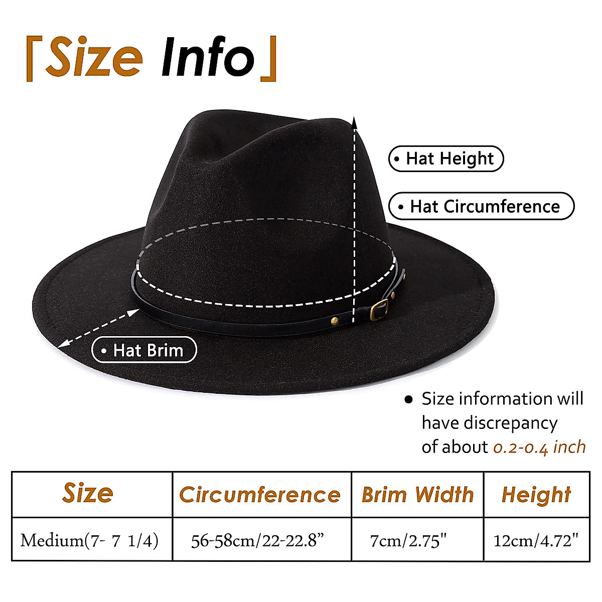 Lisianthus Women Belt Buckle Fedora Hat Black