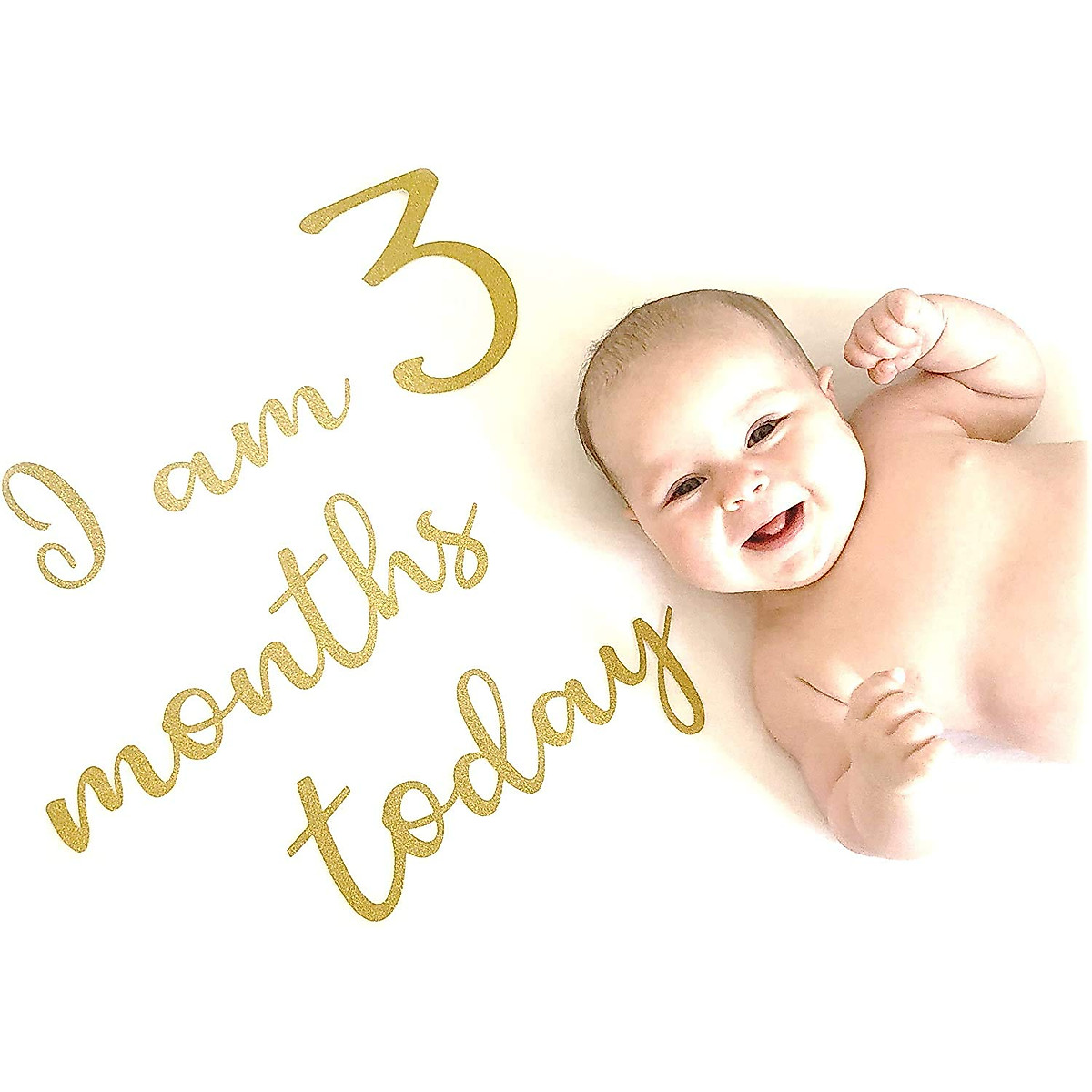 Baby Milestone Gold Photo Prop Lettering - Perfect New Born Baby Shower Photoshoot