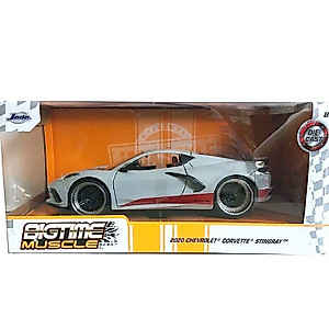 Jada 1:24 Bigtime Muscle 2020 Gray Chevrolet Corvette Stingray C8 Model 33045