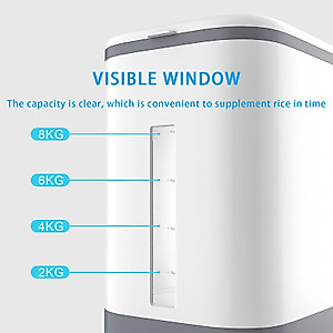 U-miss 25 Lbs Rice Dispenser, Large Grain Container Storage with Lid Measuring Cylinder Moisture Proof Household Cereal Dispenser Bucket for Kitchen Soybean Corn