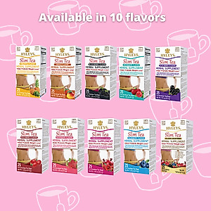 Hyleys Slim Tea 5 Flavor Assortment - Weight Loss Herbal Supplement Cleanse and Detox - 25 Tea Bags (1 Pack)