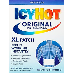 Icy Hot Original XL Pain Relief Patch (3 Count) for Back and Large Areas