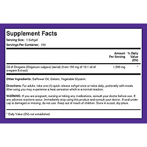 Piping Rock Oregano Oil Capsules 4000mg | 150 Softgel Pills | Herbal Supplement | Non-GMO, Gluten Free