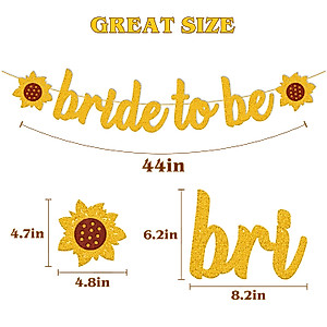 Sunflower Bridal Shower Decorations Bride-to-be Banner for Wedding Engagement Bachelorette Hen Party Supplies Glitter Décor