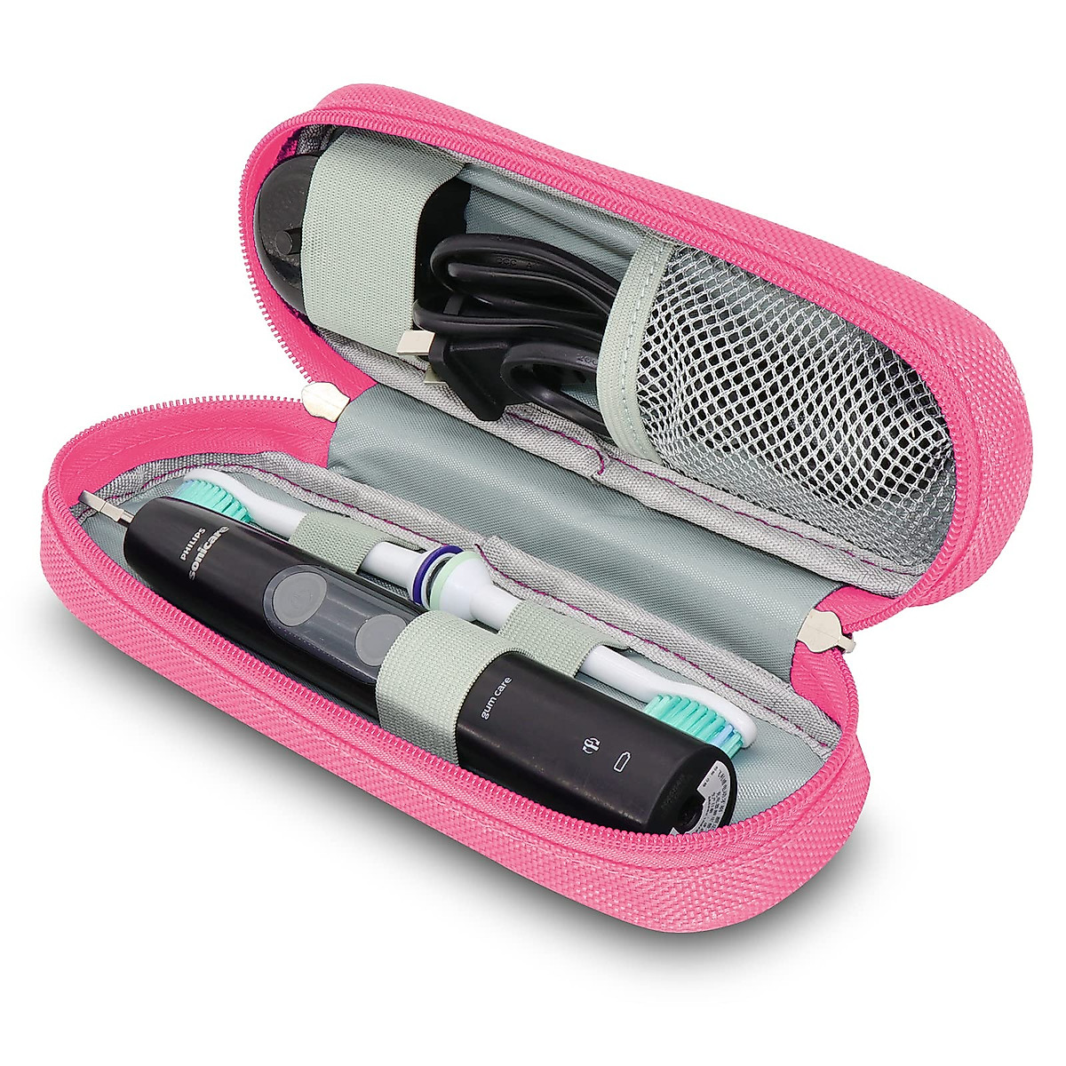 Mijibisu Toothbrush Travel Case Compatible with Philips Sonicare DailyClean 1100, ProtectiveClean 4100/5100/6100/6500, Sonicare ExpertClean 7500 and More.(CASE ONLY).Pink