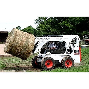 Titan Attachments Skid Steer Hay Frame Attachment, 49" Hay Spear and Stabilizer Spears, Rated 3,000 LB, Quick Tach Mounting, Hay Handing Equipment for Bobcat Tractors