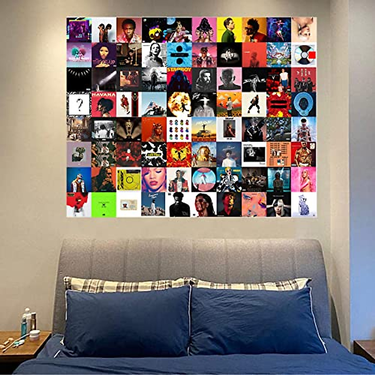 HyeeMiZine 80 Pcs Posters Wall Collage Kit,Big Album Cover Posters,Posters for Room,Music Posters,Rap Posters,Rapper Posters,Wall Posters,Cool Posters for Bedroom,Album Music Posters for Room 6x6 Inch