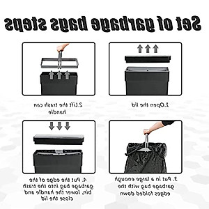 13 Gallon Plastic Kitchen Trash Can Trash Can Automatic Touch Free High-Capacity Garbage Can Black