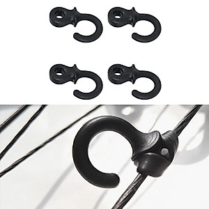 Wbestexercises 4Pcs Compound Bow String Stabilizer Durable Rubber Monkey Tail Silencer Bowstring Vibration Damper Shock Absorber Archery Accessory (Black, Red)(Black)
