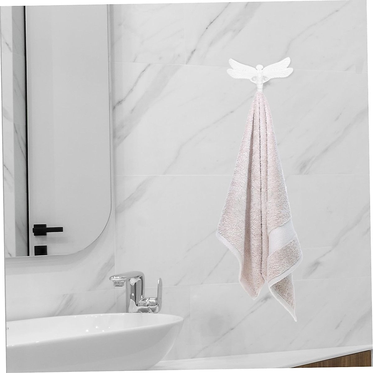 Cabilock 1 Set Dragonfly Hook Jacket Hooks Wall Mount Hooks Things Dragonfly Wall Art Key Hooks Home Storage Hooks Towel Rack Robe Hook Hanger Cute Wrought Iron White