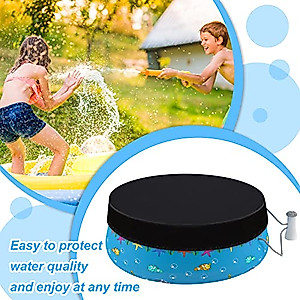 Hungdao Round Pool Cover, Solar Covers for Above Ground Pools Pool Cover Protector Waterproof Outdoor Hot Tub Cover for Outdoor Dog Kid (8 ft)