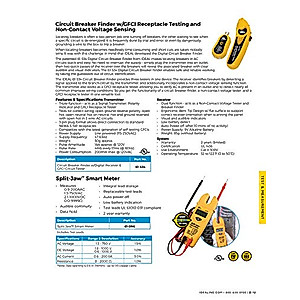IDEAL INDUSTRIES INC. 61-534 Digital Circuit Breaker Finder with Digital Receiver and GFCI Circuit Tester,Yellow