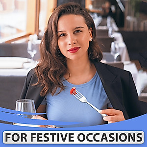 12Pcs Stainless Steel Forks Silverware Set - Reusable Silverware Dinner Forks for Restaurant Ceramic Long Handle Fork Cutlery Set - Dessert Forks and Spoons for Home Kitchen Silverware Forks Set