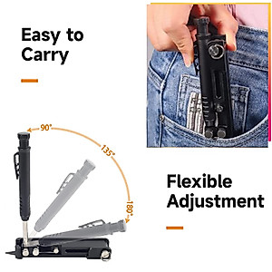 Multi-function Scribing Tool,Construction Pencil,Aluminum Alloy Scriber Marking Tool,DIY Woodworking Scriber Line Measuring Tool With 3 Color Refills