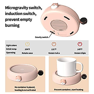 Coffee Warmer Smart Coffee Mug Warmer for Desk Auto Shut Off, 3 Temperature Setting LED Display 20W Cup Warmer for Coffee Tea Milk Beverage Candle Wax Warming Coffee Gifts Office - No Cup Pink