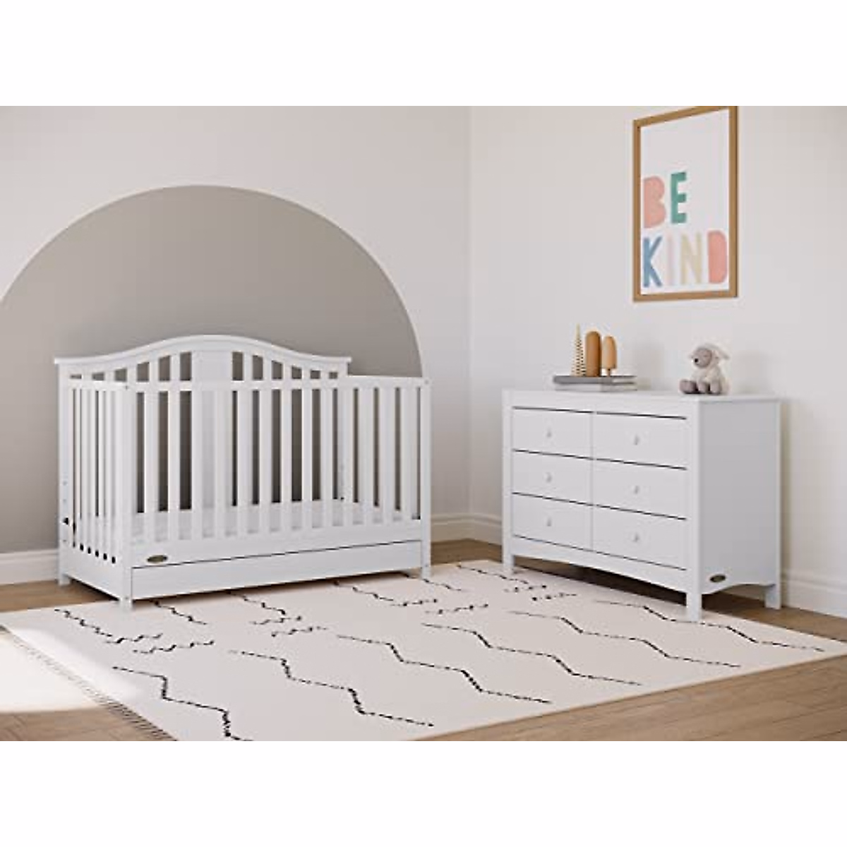 Graco Noah 6 Drawer Double Dresser (White) - GREENGUARD Gold Certified, 6 Drawer Double Dresser for Kids Bedroom or Nursery, Bedroom Furniture Dresser, Universal Design for Nursery and Kids Bedroom