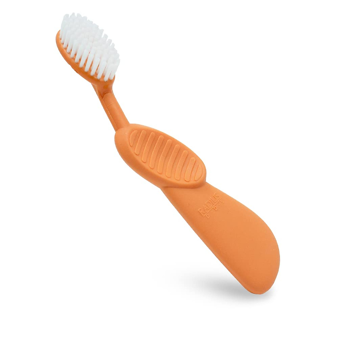 Radius Toothbrush Flex Brush BPA Free & ADA Accepted Designed to Improve Gum Health & Reduce Gum Issues - Right Hand - Orange White - Pack of 1