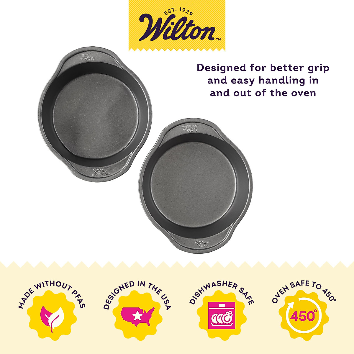 Wilton Perfect Results Premium 6-inch Non-Stick Round Cake Pan Set, 2-Piece, Steel