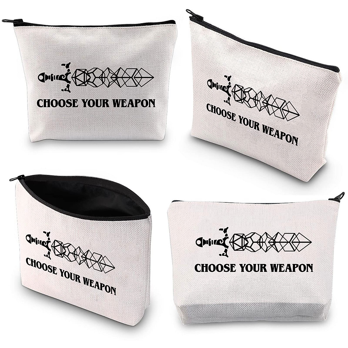 BDPWSS Choose Your Weapon D&D Gamer Makeup Bag Dragons D20 RPG Gaming Gift Dungeons Tabletop Role Playing Gamer Gift (Choose your dice)